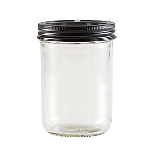 Mason Jar Bathroom Accessories Set – 5-Piece Bathroom Set with Toothbrush Holder, Soap Dispenser, Canister, and 2 Small Jars by Lavish Home (Black)