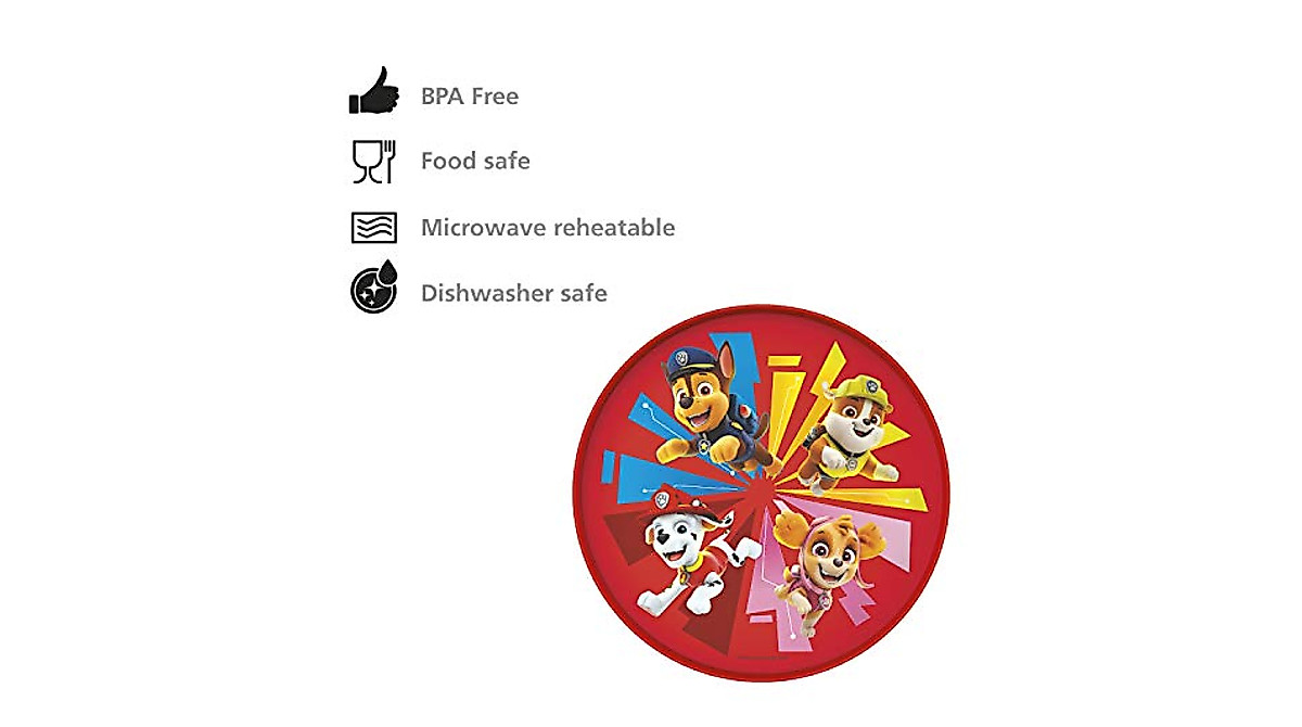 PAW Patrol Double-Sided 2-in-1 Plate for Kids