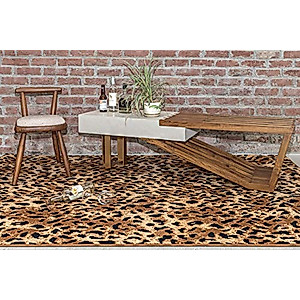 Furnish my Place Leopard Print Area Rug - 7 ft. 8 in. x 11 ft., Beige, Rectangular Accent Rug with Contemporary Design