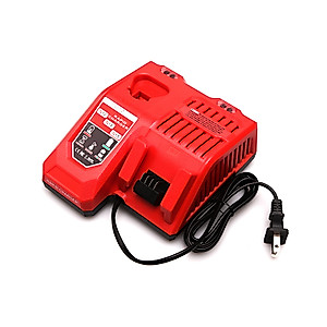 Lilocaja M12 & M18 Multi-Voltage Battery Charger Replacement for Milwaukee M18 Battery Charger 48-59-1812, Compatible with Milwaukee M12 12V and M18 18V Lithium-ion Battery 48-11-2420 48-11-2401