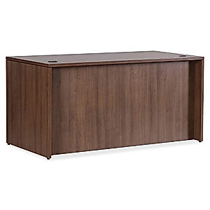Lorell Essentials Desk Shell, Walnut Laminate
