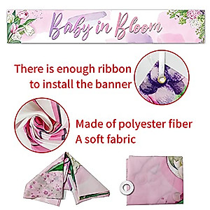 Baby In Bloom Large Banner Sign Backdrop,Welcome Baby Party Decorations Supplies,Baby Shower Decor For Baby Boy Or Girl Baby Shower Decorations 9.8x1.6ft