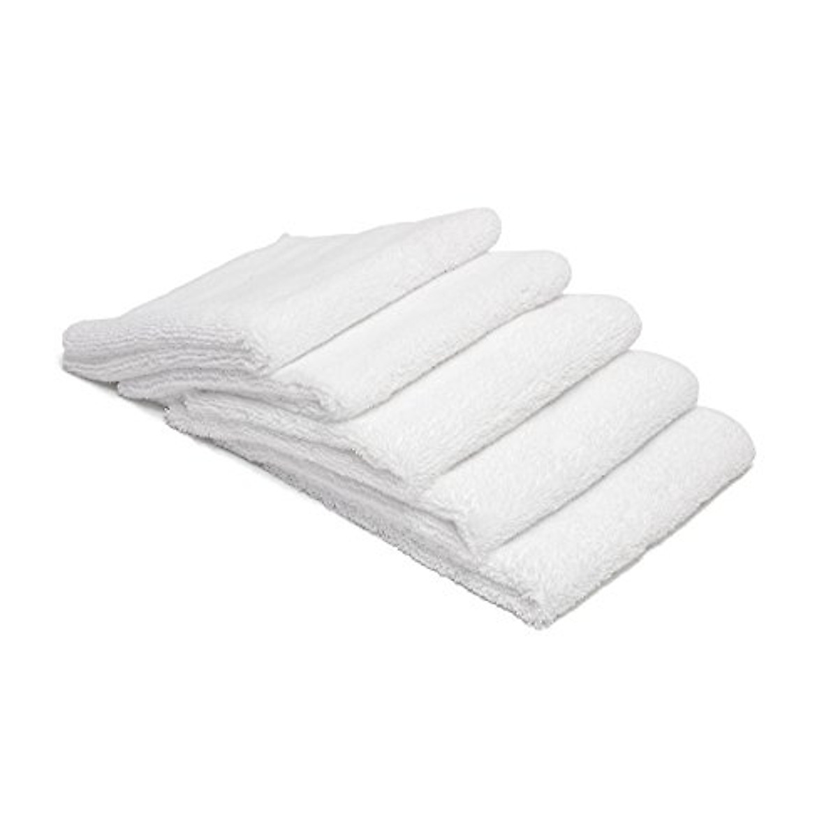 Autofiber Zeroedge Detailing Towel (Pack of 5) Edgeless Microfiber Polishing, Buffing, Window, Glass, Waterless, Rinseless, Car Wash Towels (White)