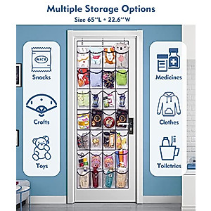 KEETDY 28 Large Clear Over The Door Shoe Rack with Crystal Pockets Hanging Shoe Organizer Storage Shoe Holder for Closet Hanger, White