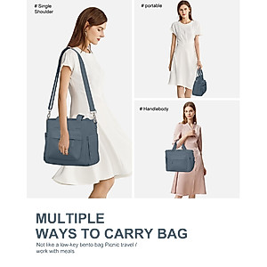 UPPACK Insulated Lunch Bag Women Large Lunch Tote Bag with Shoulder Strap Adult Lunch Box Fit and Fresh Lunch Bags for Women Men Lunch Boxes for Work Royal Blue Lunch Bag with Water Bottle Holder