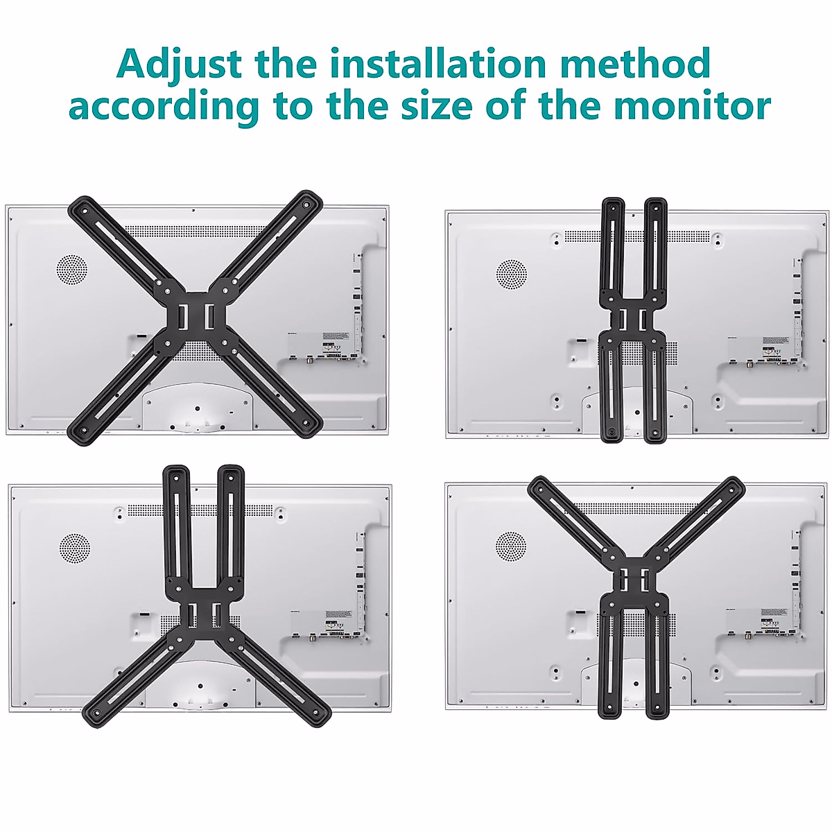 WALI Mount Bracket Adapter Monitor Arm Mounting Kit for Screen 13 to 27 inch, Mounting Holes 75mm and 100mm (UVVEP)