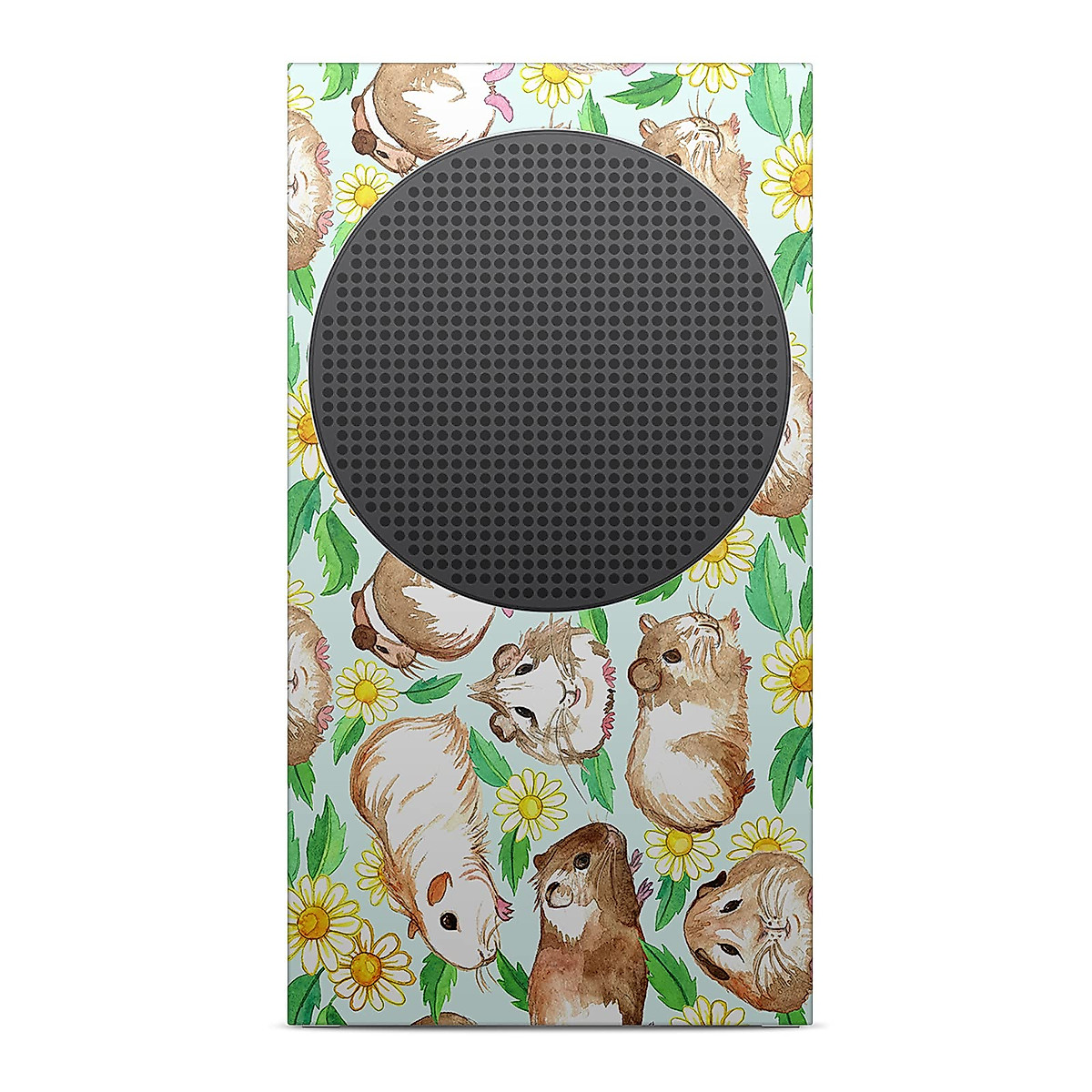 Guinea Pigs and Daisies in Watercolour On Mint Art Mix Vinyl Sticker Gaming Skin Case Cover Compatible with Xbox Series S Console and Controller Bundle