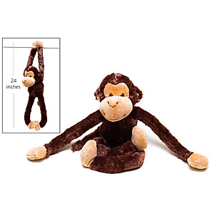 24-Inch Hanging Monkey Stuffed Animal – Monkey Toy With Specially Designed Ultra Soft Plush Feel For Kids - Hands And Feet Connect Together - Bring These Popular Monkeys Home To Boys & Girls Ages 3+