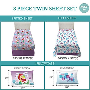 Franco The Little Mermaid Ariel Kids Bedding Super Soft Microfiber Twin Sheet Set (Official Licensed Disney Product)
