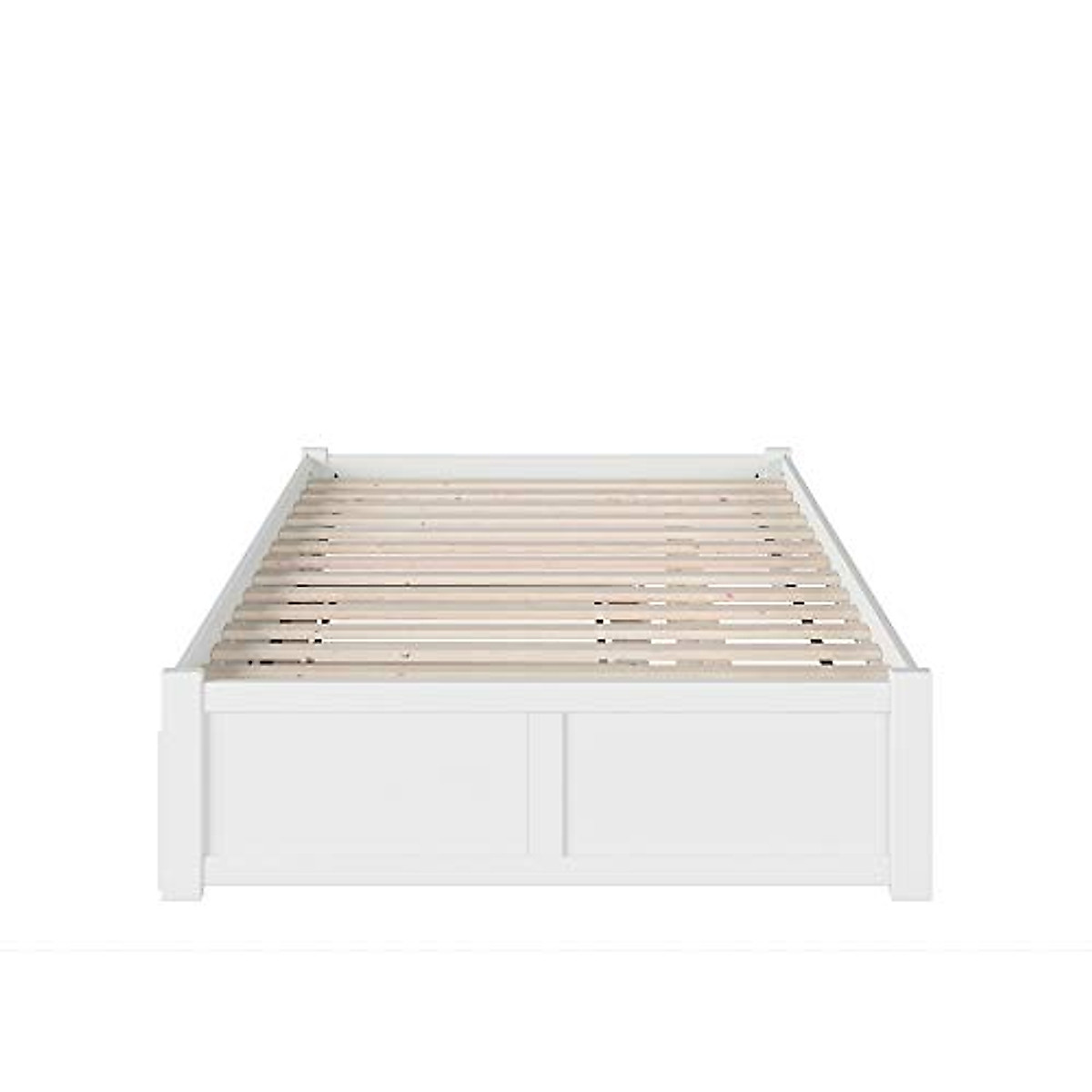 AFI Concord Queen Size Platform Bed with Footboard & Twin XL Trundle in White