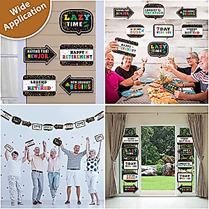 Happy Retirement Party Supplies, 10 Pieces Happy Retirement Hanging Decorations Retirement Theme Party Banner Retired Yard Sign Retired Banner Special Retirement Hanging Cards Decorating Kit