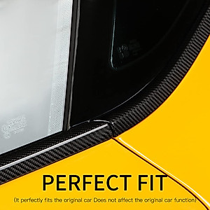 JSWAN 6PCS Real Carbon Fiber Window Molding Trim Fit for Toyota Supra GR A90 MK5 Carbon Fiber Window Seal Strip Cover Car Outside Anti-Scratch Seal Belt