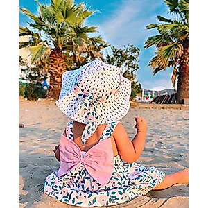 PATPAT Toddler Baby Girl Clothes Floral Print Bowknot Sleeveless Cute Baby Girl Dress Set 3-6 Months 2PC