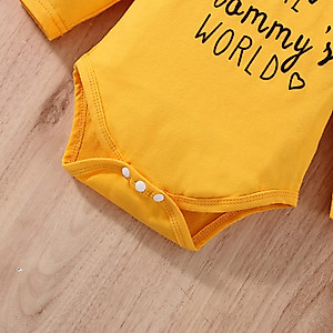 LYQTloml Newborn Baby Girl Clothes Fall/Winter Outfits Infant Romper Bodysuit Ruffle Long Sleeve Sunflower Floral Pants Cute Toddler Baby Girl Clothes Set 3PC Christmas Gifts