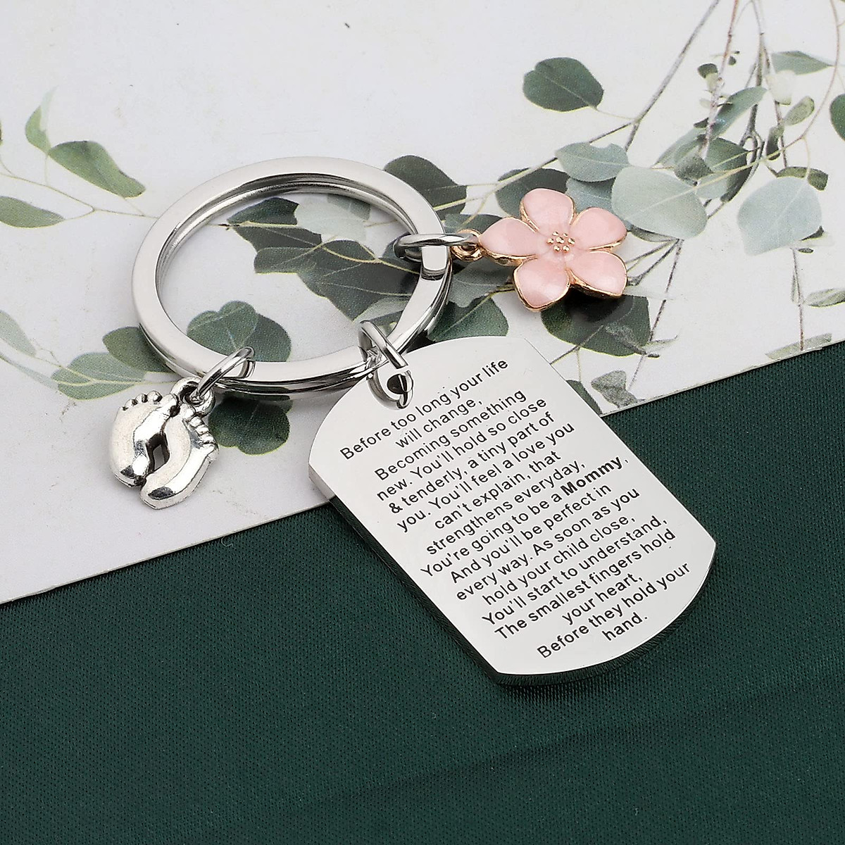MYOSPARK New Mommy Keychain Pregnancy Announcement Keychain You're Going To Be a Mommy Keychain Mommy To Be Gift (Mommy Before DKC)