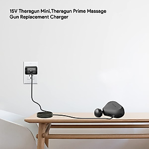 HKY 15V AC Adapter Replacement for Theragun Charger Theragun Prime,Theragun Mini G4 Mini-PKG-US Mini-PKG-AU HXD302-1501500CN/ZZ HXD302-1501500US/ZZ HXD302-1501500CI/ZZ Massage Gun Charger Power Cord