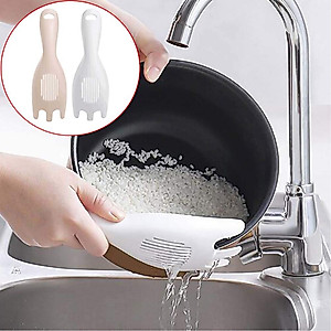 SUODAO Rice Grain Drainer,Useful Cooking Kitchen Tool Separate Beans Rice Colander Filter Rice Washer Strainer Clip(4PCS White)