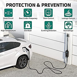 YITAHOME EV Charger Level 2 Delay 240V 32A Portable Electric Vehicle Charger with 25ft Extension Cable NEMA 14-50 Plug with J1772 EVs