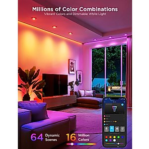 Govee Smart GU10 LED Bulb, MR16 GU10 Light Bulbs, Dimmable Color Changing Light Bulbs, 85 Dynamic Scenes, WiFi & Bluetooth LED Bulbs Work with Alexa, Google Assistant, Syncs with Music, 4 Pack