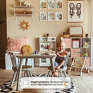 Delta Children Windsor Kids Wood Table and Chair Set (4 Chairs Included) - Ideal for Arts & Crafts, Snack Time, Homeschooling, Homework & More, Grey