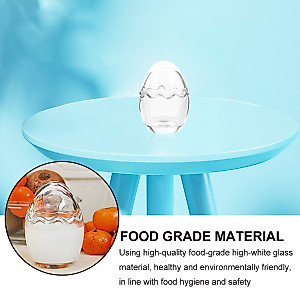 Cabilock Jam Jars 2pcs Glass Yogurt Jars Clear Pudding Cup Crystal Dessert Bowls Dessert Cup Egg Shape Serving Mixing Bowls Glassware for Mousse Ice Cream Appetizers Dessert 100mL Jelly Jars