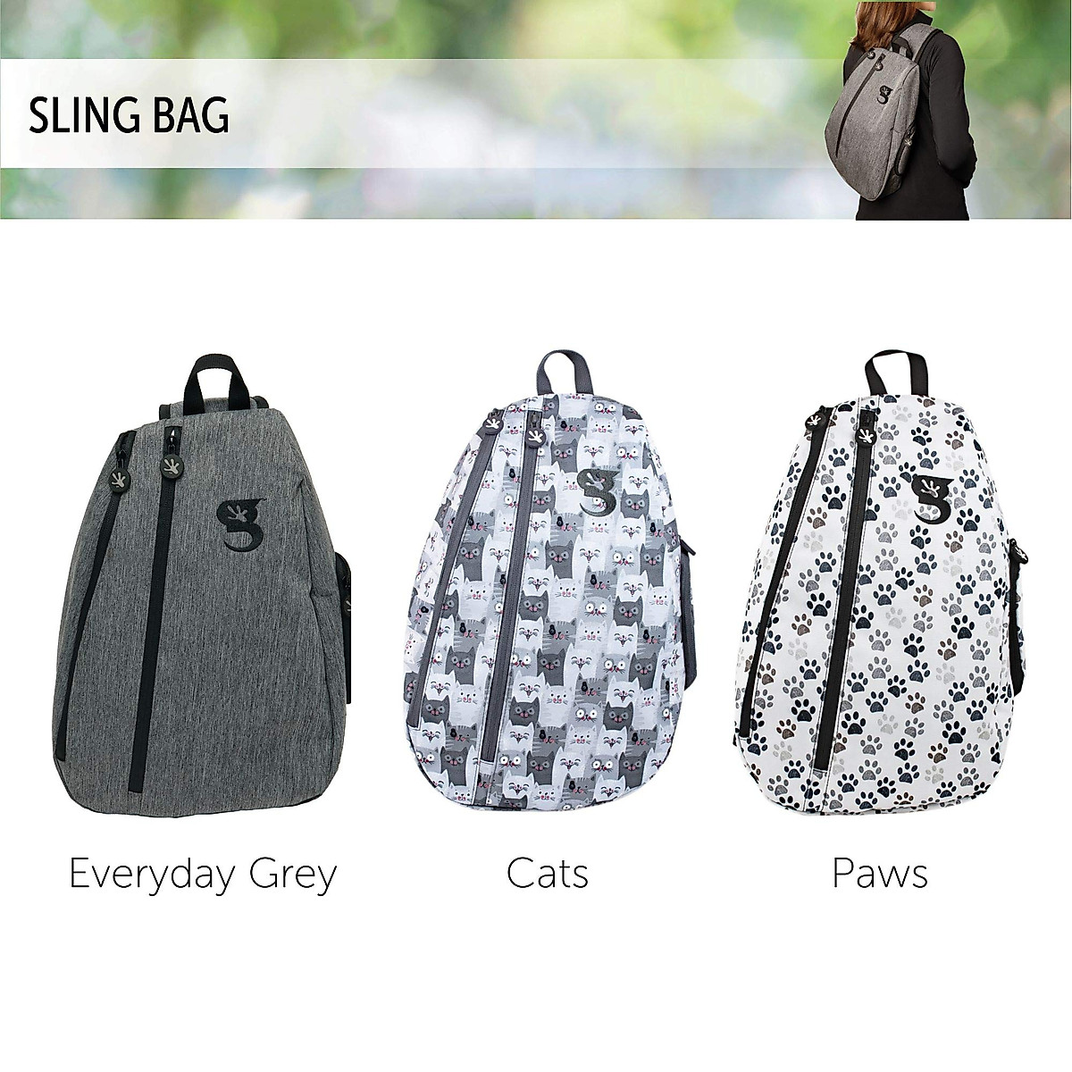 geckobrands Sling Bag | Versatile Unisex Crossbody Shoulder Bag | Stylish Companion for Adventures and Everyday (Every Day Gray 1)