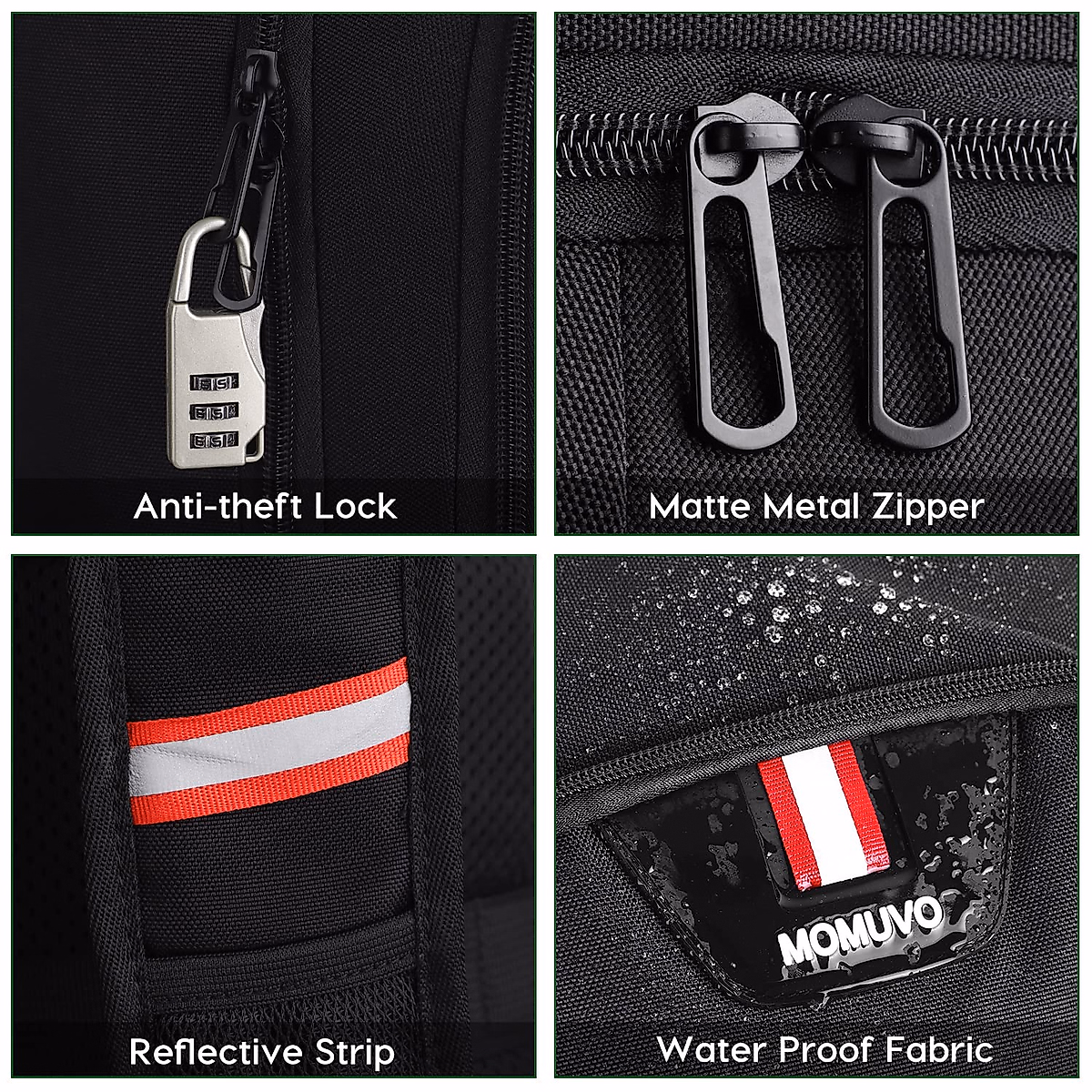 MOMUVO Backpack for Men, School Backpack for Teens/Boys, Laptop Backpack fit 17.3 Notebook with USB Charging port, Anti Theft College Backpack Bookbags for Travel Business Work, Water Resistant