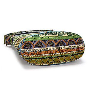 OPQRSTU Women's Retro Small Size Canvas Shoulder Bag Hippie Hobo Crossbody Handbag Casual Tote (Green)