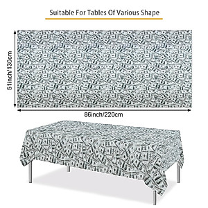 PHOGARY 3 Pieces Money Table Cloth Money Theme Party Decorations, Bill Dollar Signs Tablecloths Money Table Covers for Birthday Casino Wedding Retirement Anniversary Graduation Party Supplies