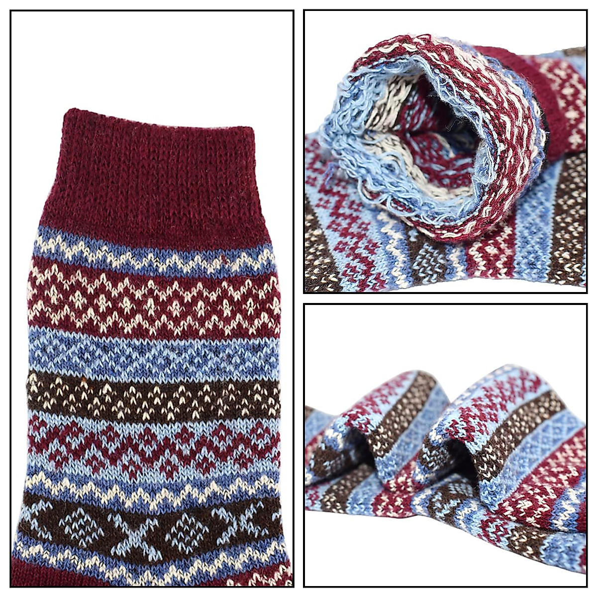 YQHMT Wool Socks for Women Gifts Winter Warm Thick Thermal Vintage Knit Soft Comfy Crew Socks Stocking Stuffers, Christmas Gifts