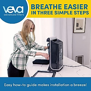 VEVA Air Purifier Large Room - ProHEPA 9000 Premium Air Purifiers for Allergies, Smoke, Dust, Pet Dander & Odor with H13 Washable Filters - White