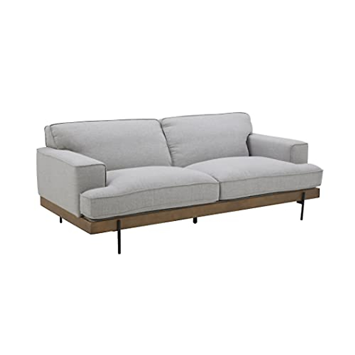 Amazon Brand – Rivet Modern Industrial Metal Leg Sofa Couch, 83.1"W, Light Gray