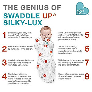 Love to Dream Swaddle UP Silky-Lux 1.0 TOG, Cream, Small, 8-13 lbs., Super Soft and Luxurious 100% Viscose, Allow Baby to Sleep in Their Preferred Arms Up Position, Snug Fit Calms Startle Reflex