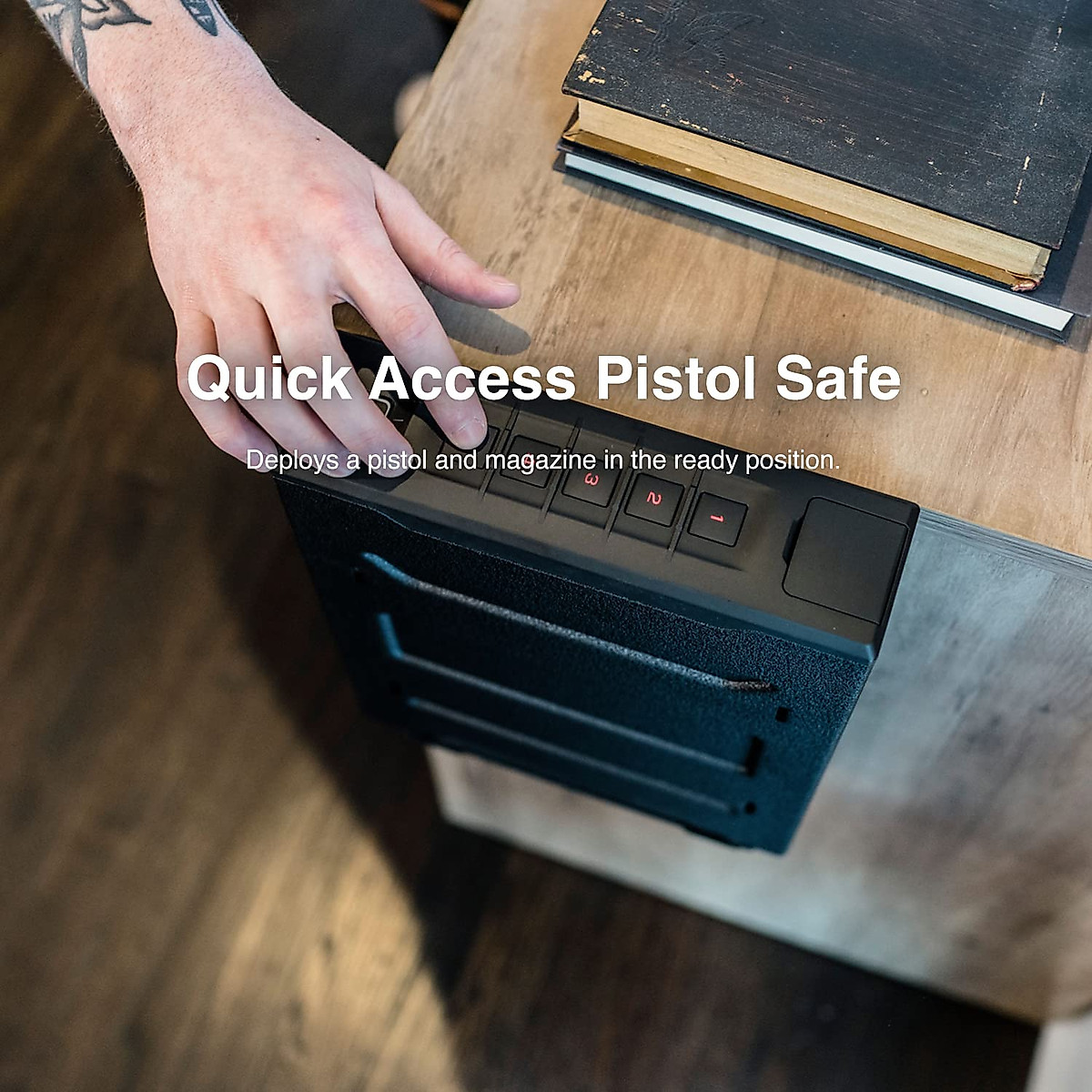 VAULTEK Slider Series Rugged Smart Handgun Safe Quick Auto-Open Sliding Door Pistol Safe with Rechargeable Li-ion Battery