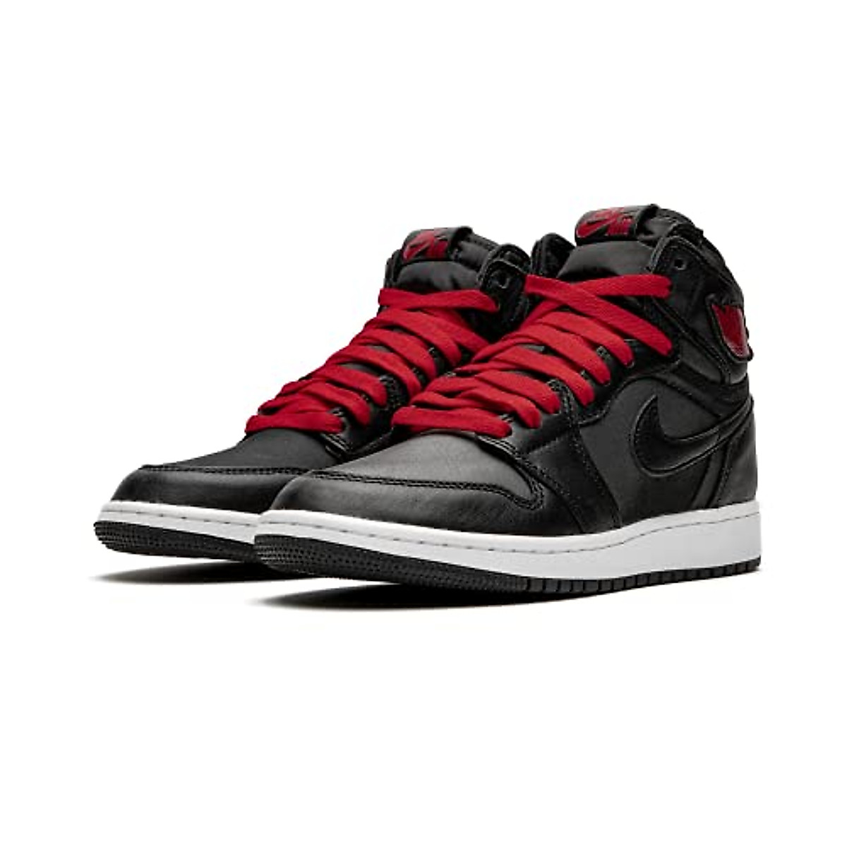 Nike Air Jordan 1 I High OG Black Satin GS Grade School Youth 575441-060 US Size 4Y, 4 Big Kid