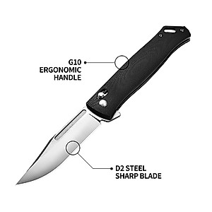 Cohesion Pocket Knife for Men and Women, EDC Knife with Pocket Clip, Folding Knife Utility Knife for Outdoor Camping Hiking