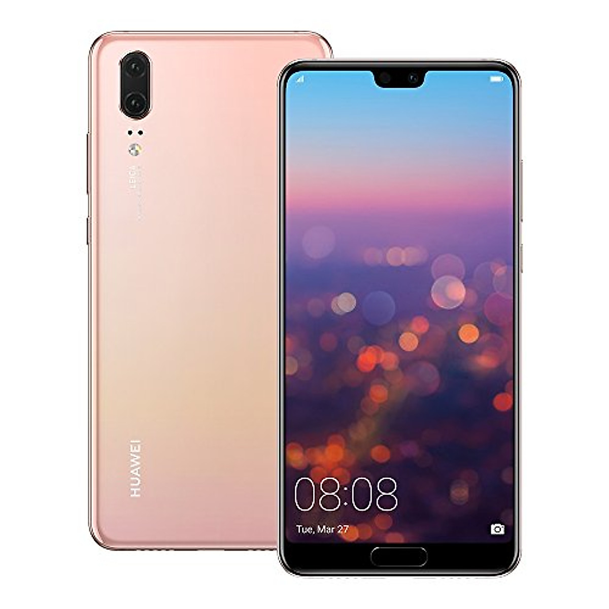 Huawei P20 EML-L29 128GB 4GB RAM, Dual SIM LTE, 5.8", Full HD+ Display -Dual Camera 20 MP +12 MP, GSM Unlocked International Model, No Warranty (Pink)