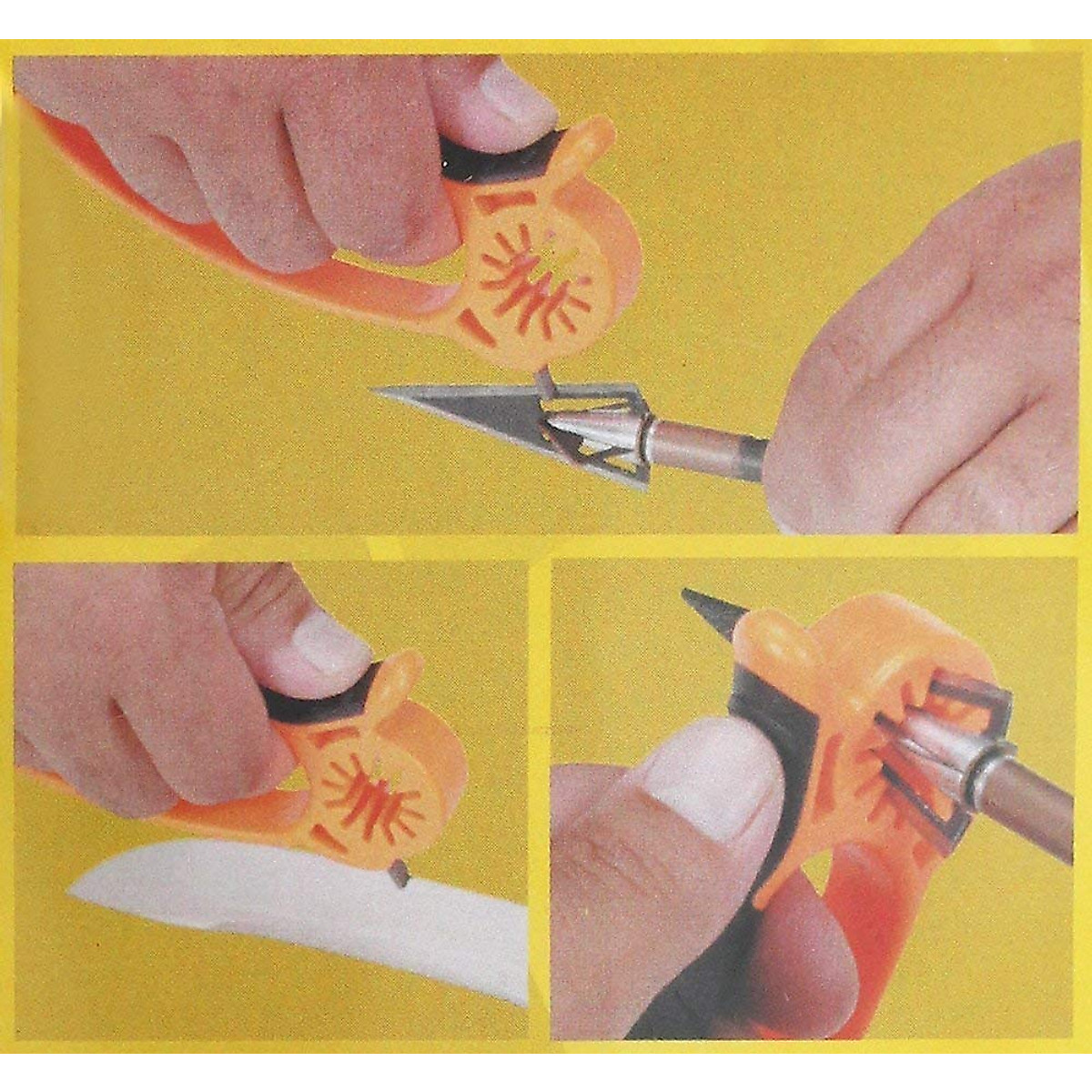 Lansky 3-in-1 Broadhead Sharpener Tool with Broadhead Wrench and Tungsten Carbide Sharpener (Orange) - LTCBH