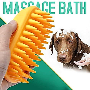 Pet Silicone Shampoo Brush for Long & Short Hair Medium Large Pets Dogs Cats, Dog hair Products Accessories Dog Back Massage for Long & Short Hair Small Large Pets Dogs Cats (Green)