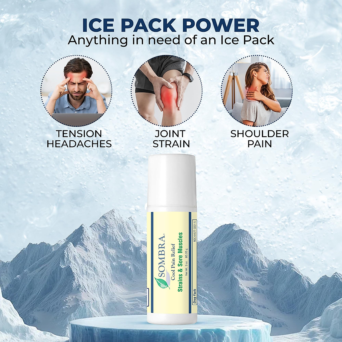 Sombra Cool Pain Relief Gel Roll On 85.05 g / 3 oz