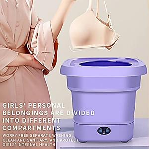 Portable Washing Machine, Mini Foldable Washer and Spin Dryer Small Foldable Bucket Washer, Suitable for Apartment, Laundry, Camping, RV, Travel (110V-260V)