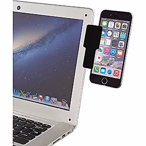 xcivi Phone Tablet to Laptop Clip/ Connect Laptop Clip/ Laptop Side Mount /Duo Screens Mount for Laptop and Monitor (Black - 2pack)