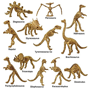 ZHFCGO 6 Inch Dinosaur Fossil Skeleton for 3 4 5 6 7 8 9 10+ Year Old, Dino Bones for Science Play Rewards, Dino Sand Dig Toys, Educational Gift, Party Favors for Kids (12 Packs)