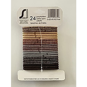Stylin’ Naturals Clasp-Free Premium Hair Elastics Control&Hold 24 Elastics (Neutral Heather)