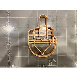 Middle Finger with Heart Imprint Cookie Cutter