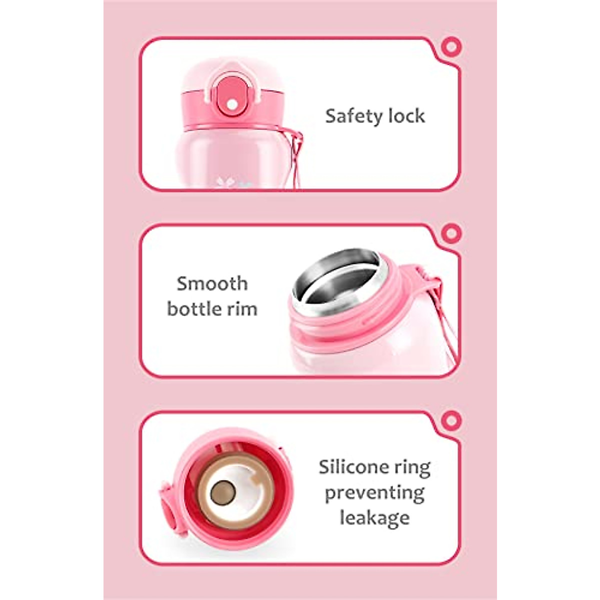 Everyday Delights Hello Kitty Stainless Steel Insulated Water Bottle with Strap White 480ml