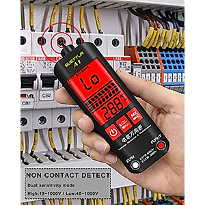 SUETTLA A1 Voltage Tester, Non Contact Voltmeter Digital Smart Multimeter Electric Detector for Measure AC/DC Volt, Liver Wire, Resistance, Continuity