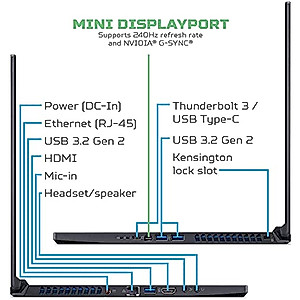 acer 2021 Newest Predator Triton 500 Gaming Laptop, 15.6" FHD NVIDIA G-SYNC Display 300Hz, Intel Core i7-10750H, GeForce RTX 2070 Super, 32GB DDR4 RAM, 1TB NVMe SSD, Wi-Fi 6, RGB Backlit KB,Win10