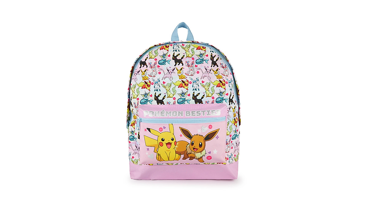 Pokemon Pikachu & Eevee Pink Glitter Backpack for Kids