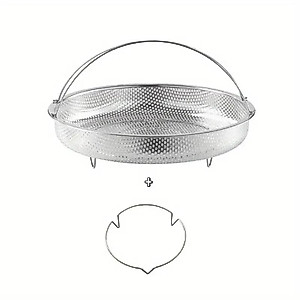 Multifunctional All-In-One Pan Steamer Basket with Handle, Household Stainless Steel Draining Basket Fine Mesh Steam, Dishwasher Safe, Perfect for Steaming Vegetables, Easy Use (S-8.85IN)